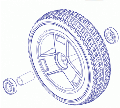 New Rear Solid Wheel Assembly For A Pride GoGo Elite Sport Scooter ...